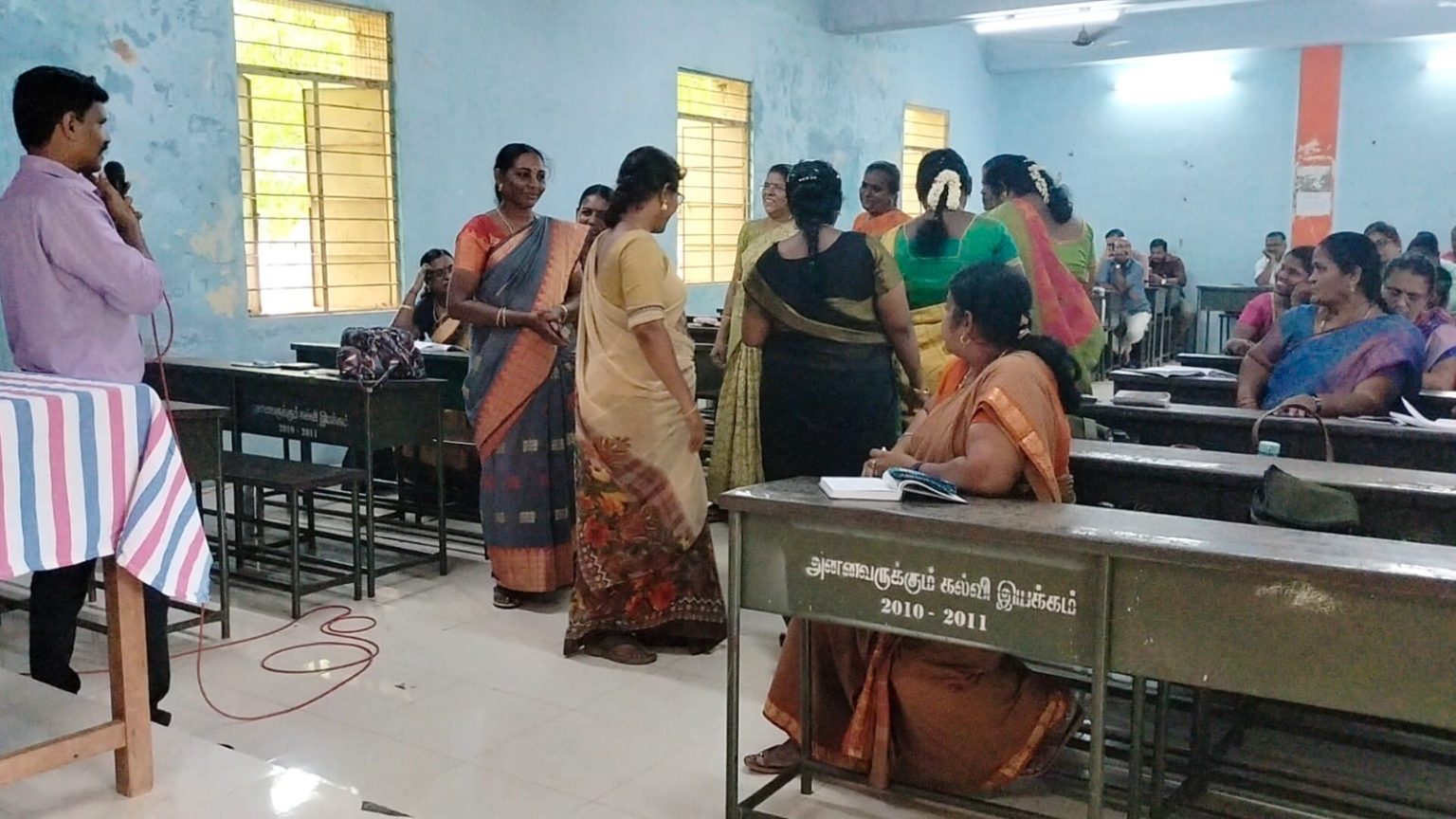 Mr.Baskaran from Aparajitha Foundations with the teachers - Aparajitha ...